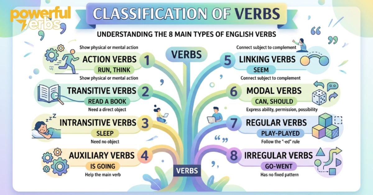 8 Types of Verbs in English Grammar with Definitions, Rules, and Examples